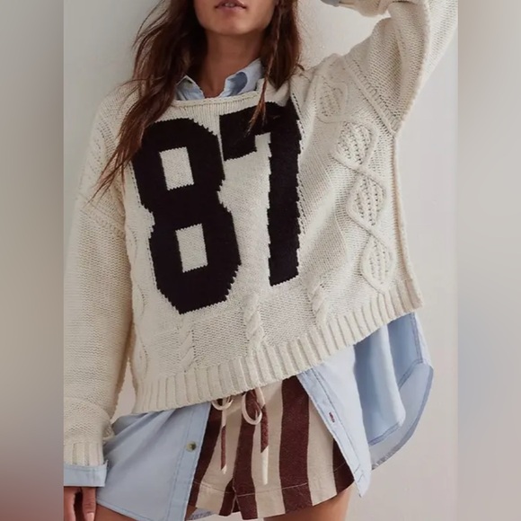 Sweaters | Back In Stock 87 Cozy Cream Cable Knit Sweater With Black ...